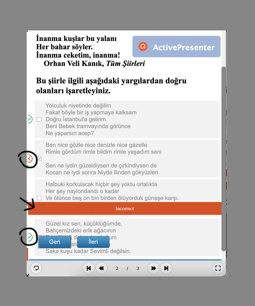 Customize the Feedback Layer - Correct or Incorrect bar - Support Questions - ATOMI Community