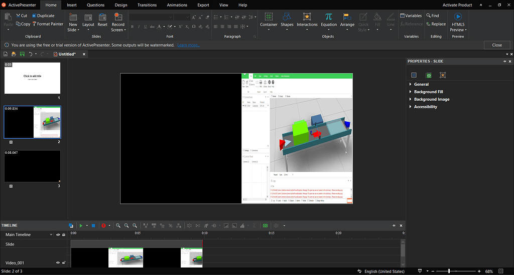 Second screen is black recorded with ActivePresenter - ActivePresenter ...